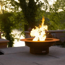 Saturn Steel Fire Pit with Lid by Fire Pit Art — Yard Focus